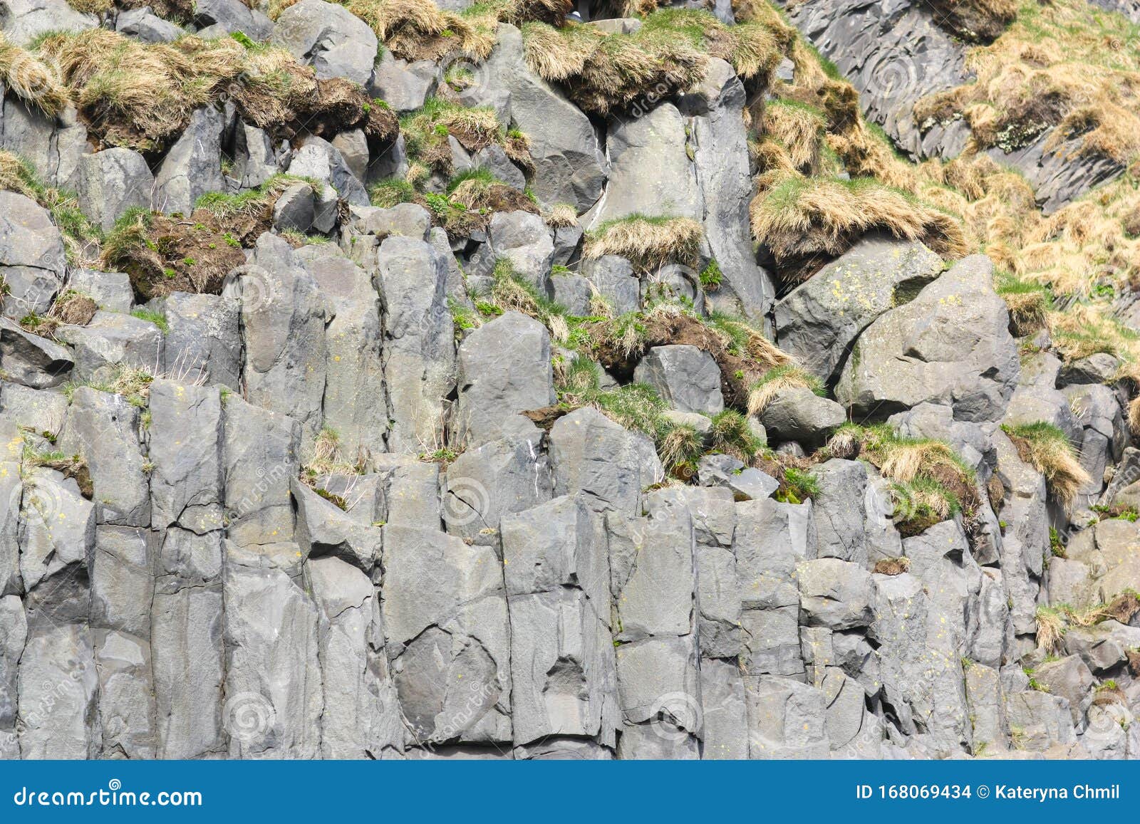 Basalt Column Formation in Iceland. Background Stock Photo - Image of ...
