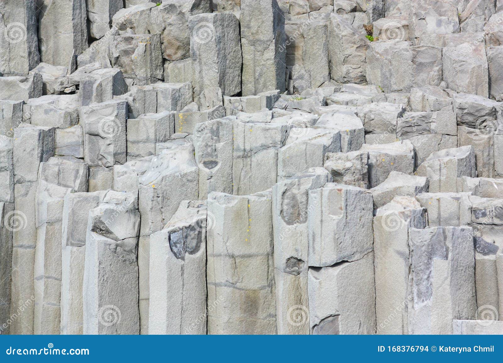 Basalt Column Formation in Iceland. Background Stock Photo - Image of ...