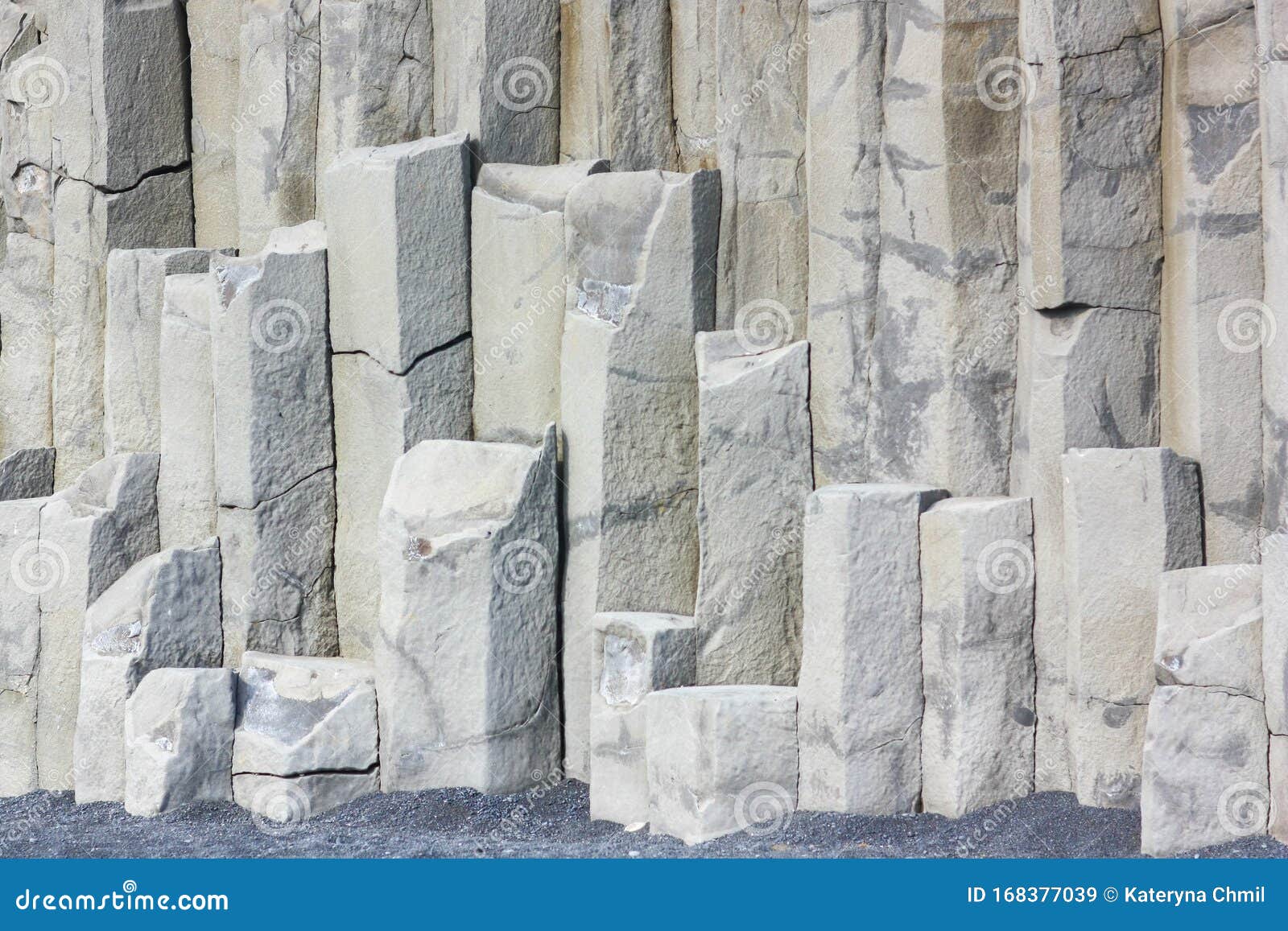 Basalt Column Formation in Iceland. Background Stock Image - Image of ...