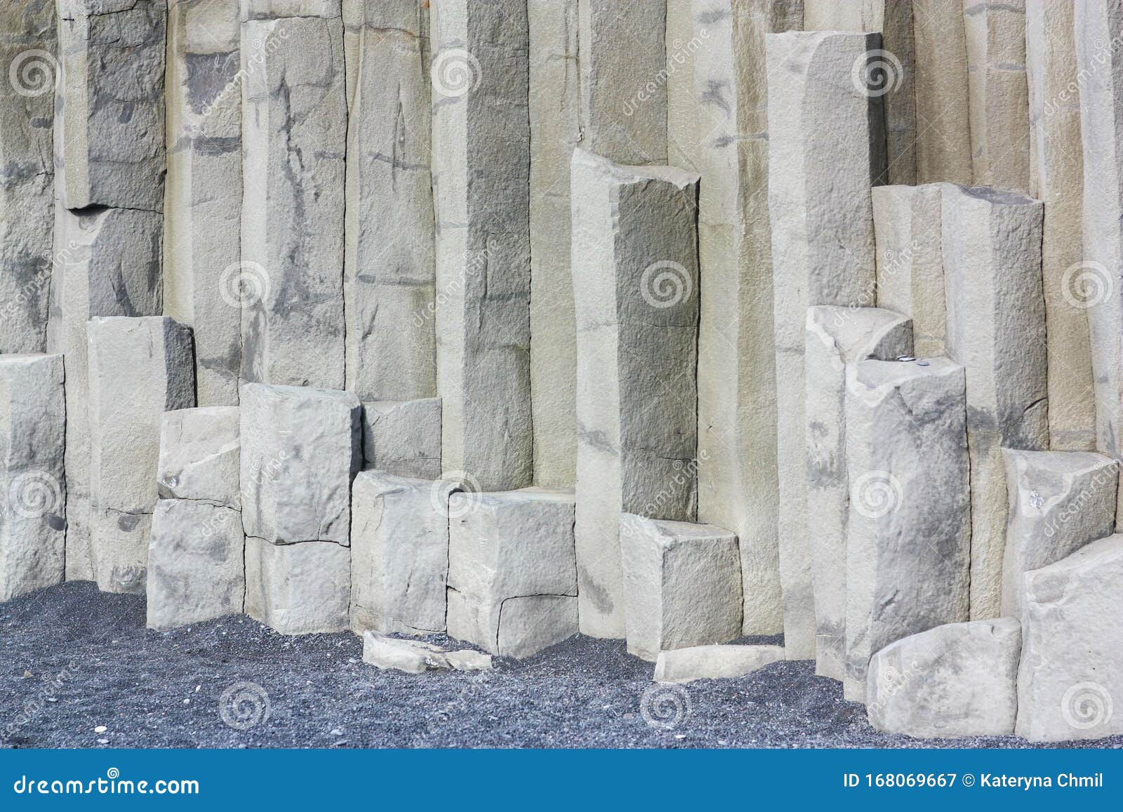 Basalt Column Formation in Iceland. Background Stock Image - Image of ...