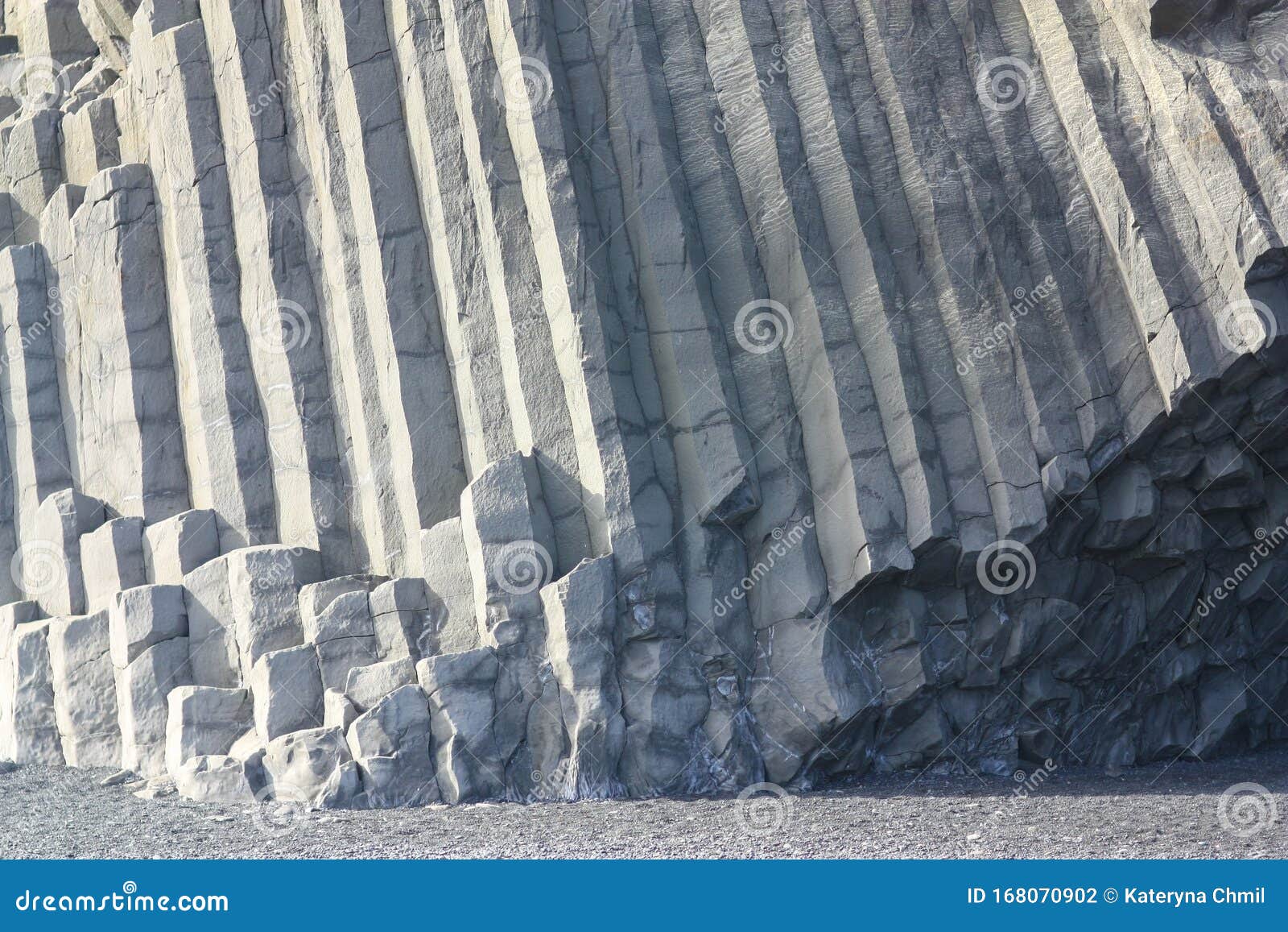 Basalt Column Formation in Iceland. Background Stock Photo - Image of ...