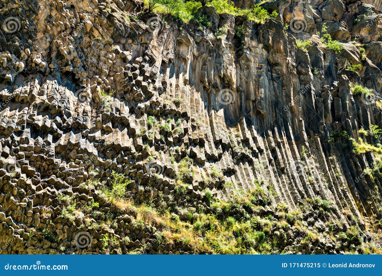 Basalt Column Formations in the Garni Gorge, Armenia Stock Image ...