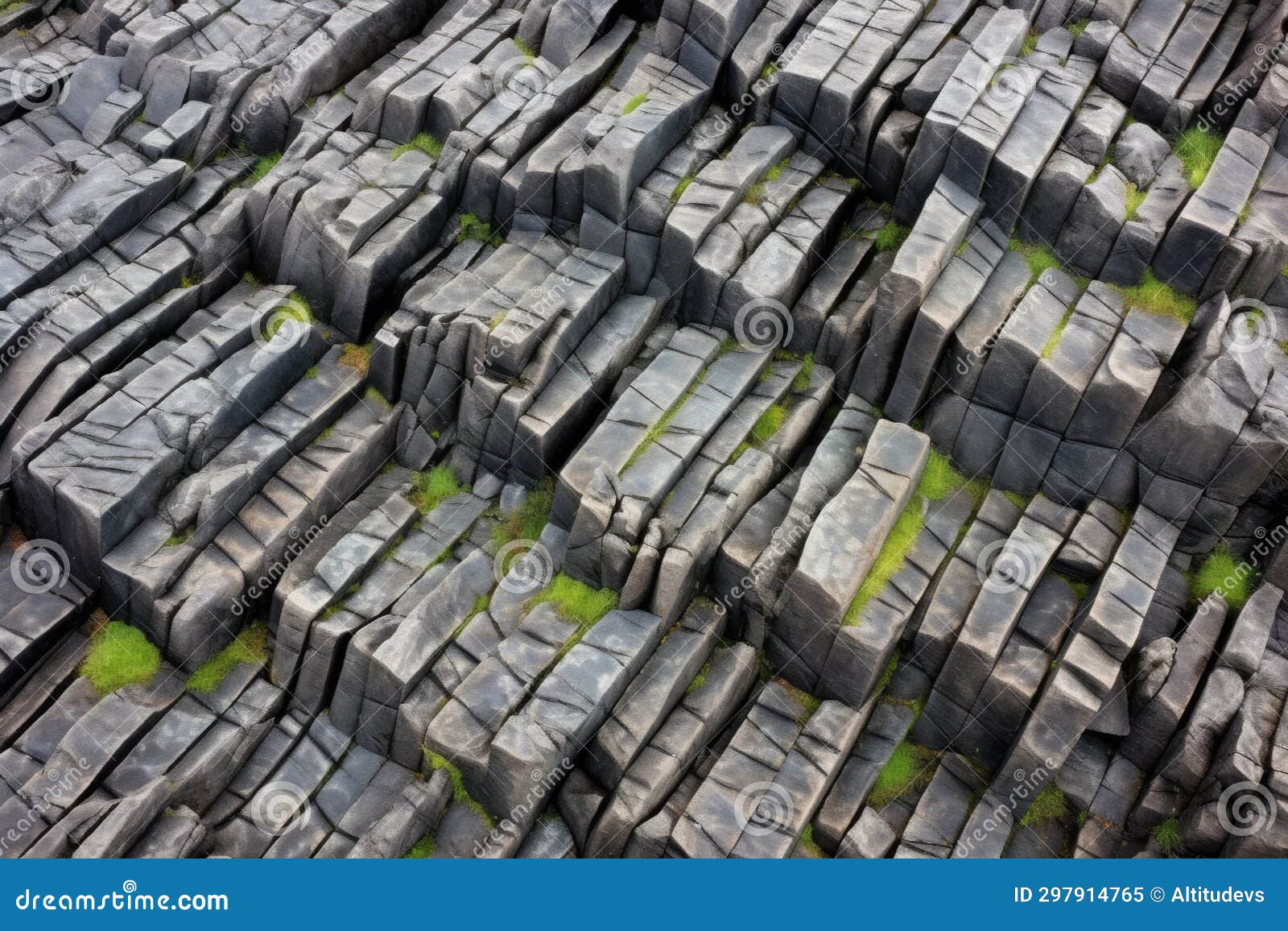 Basalt Column Patterns from Above Stock Image - Image of geological ...