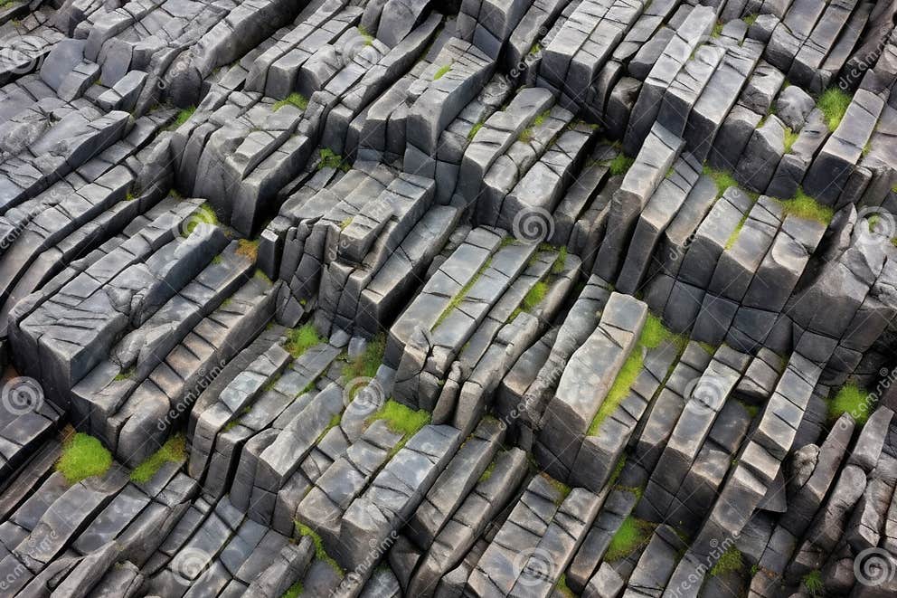 Basalt Column Patterns from Above Stock Image - Image of geological ...