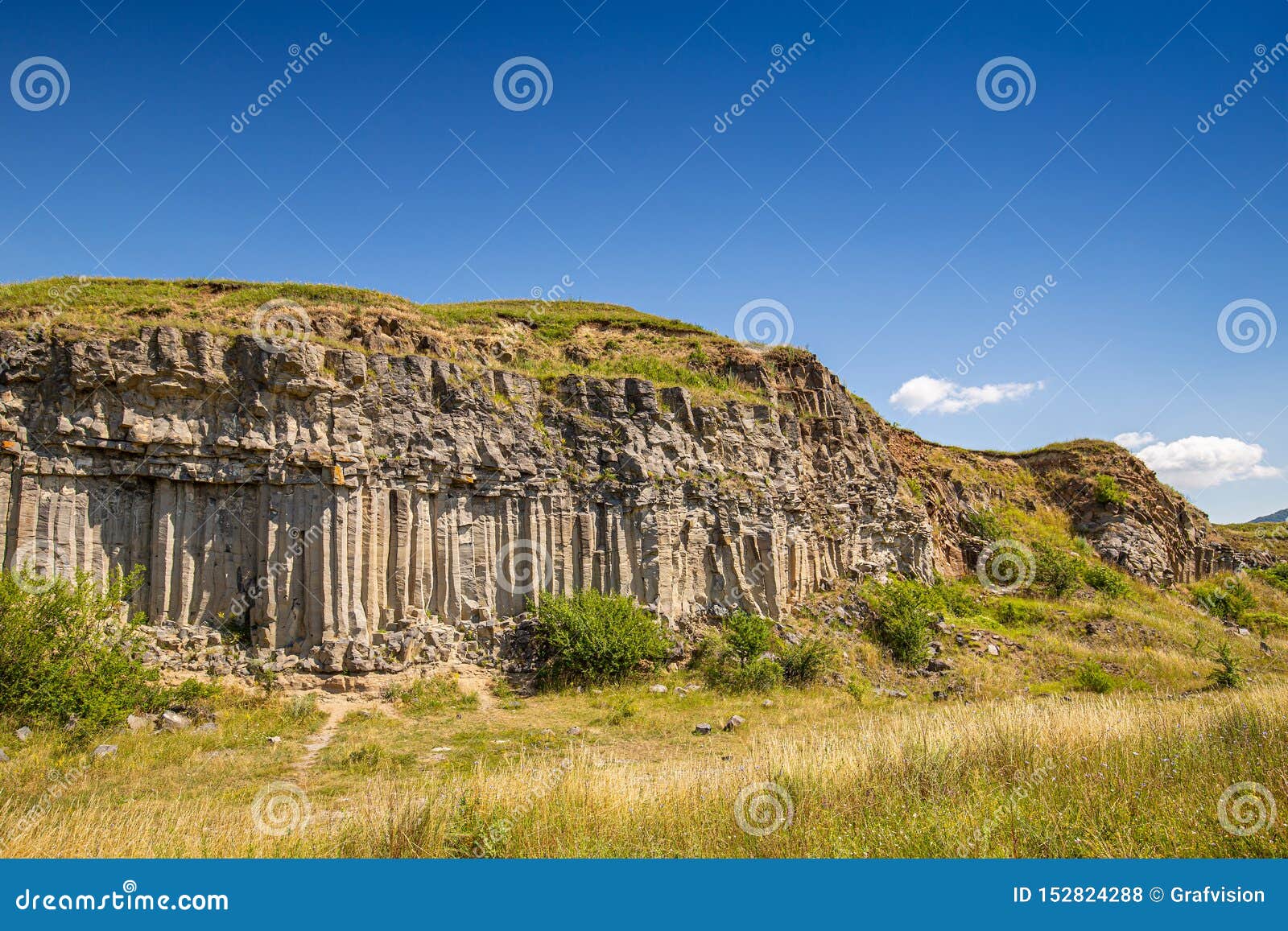 Basalt column rock stock photo. Image of lava, grey - 152824288