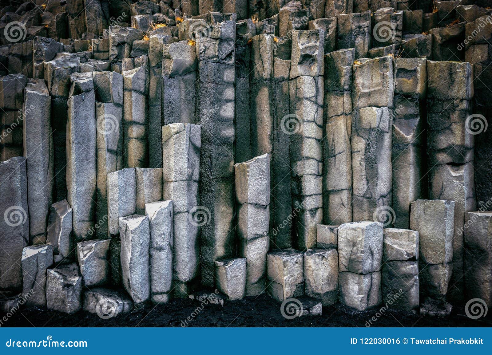 Basalt Columns Near Vik, Iceland Stock Photo - Image of cave ...