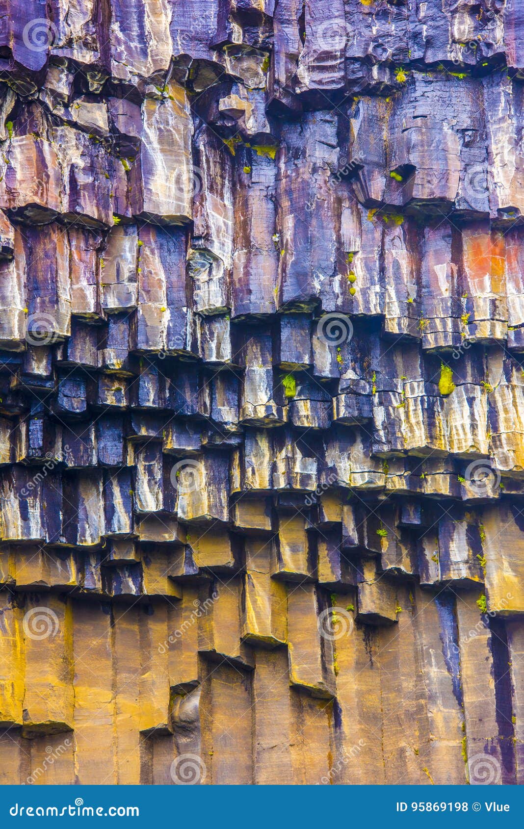 Basalt Columns Photographed in Iceland Stock Photo - Image of green ...