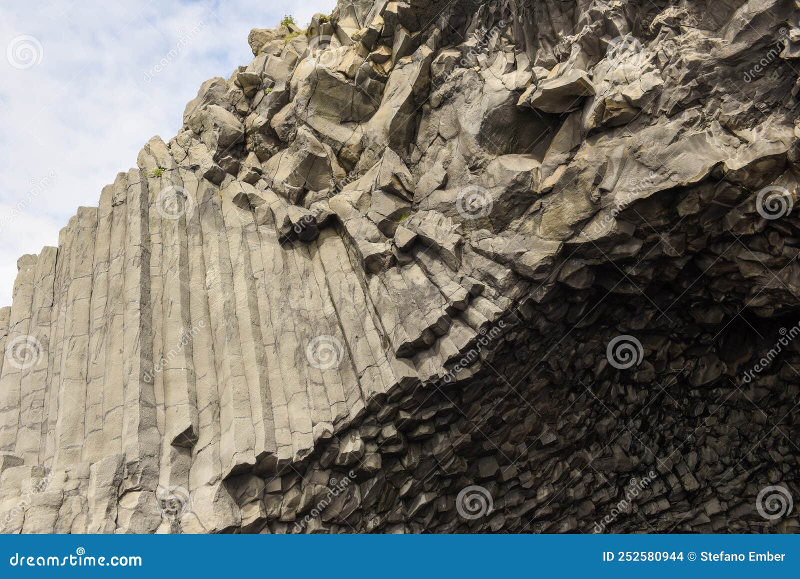 Basalt Columns at Reynisfjara Beach Near Vik in Iceland Stock Photo ...