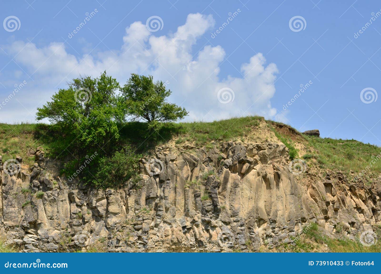 Basalt landscape stock image. Image of minerals, trees - 73910433