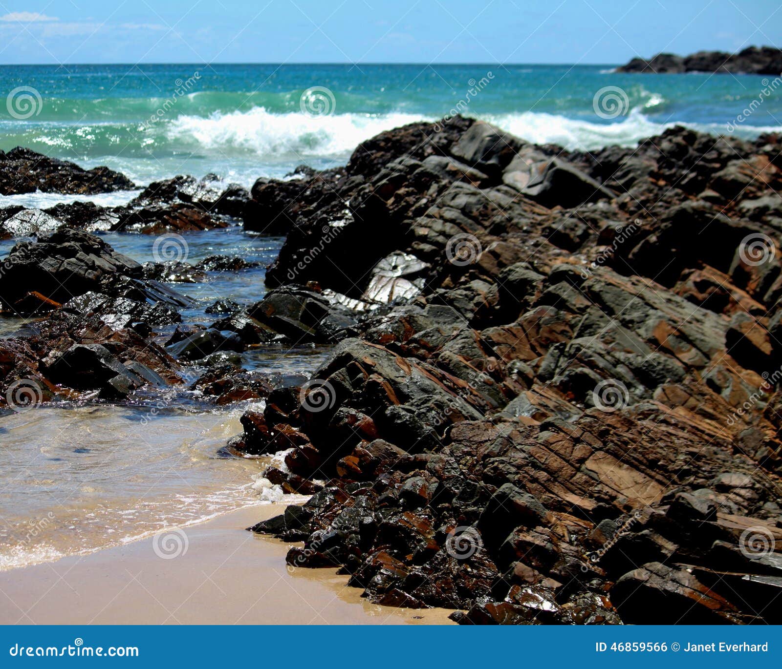 Basalt Pools, horizontal stock photo. Image of sand, basalt - 46859566