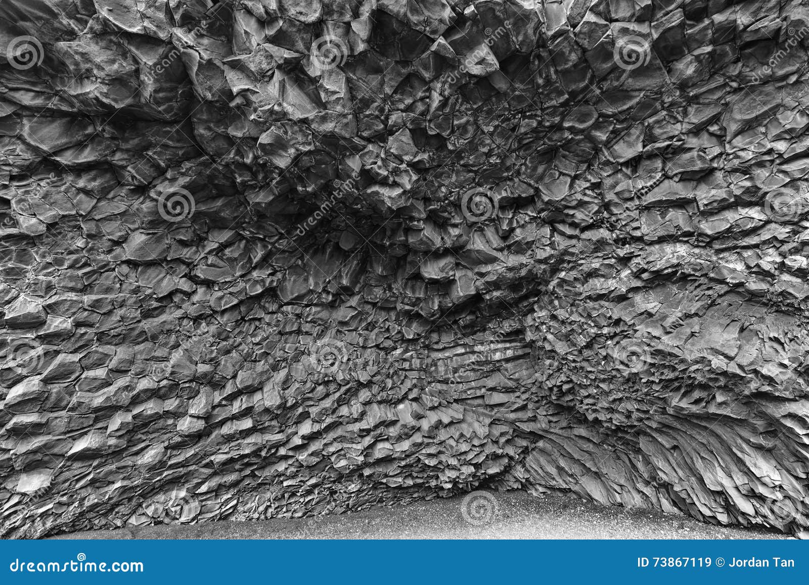 Basalt Rock Cave at Kirkjufjara Beach Stock Image - Image of basalt ...