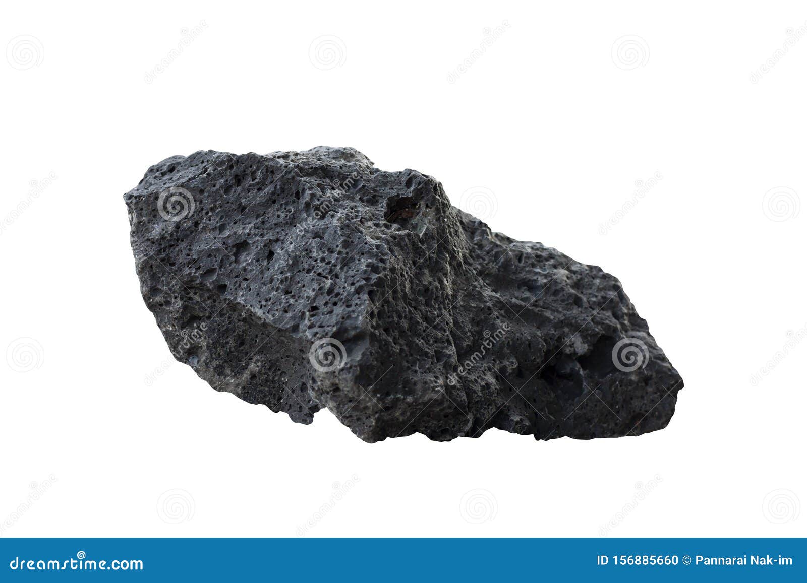 Basalt Rock Isolated on White Background. Stock Photo - Image of ...