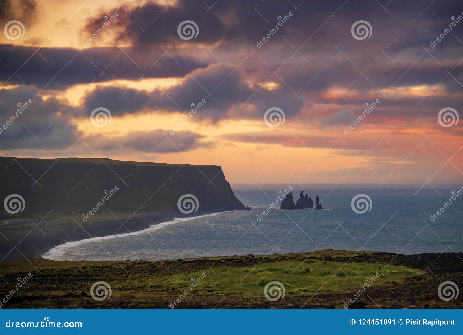 Basalt Rock Reynisdrangar Shot from Dyrholaey Cliffs Vik ,Iceland ...