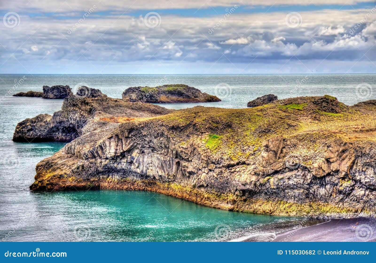 Basalt Shore of Dyrholaey Cape - Iceland Stock Photo - Image of nature ...