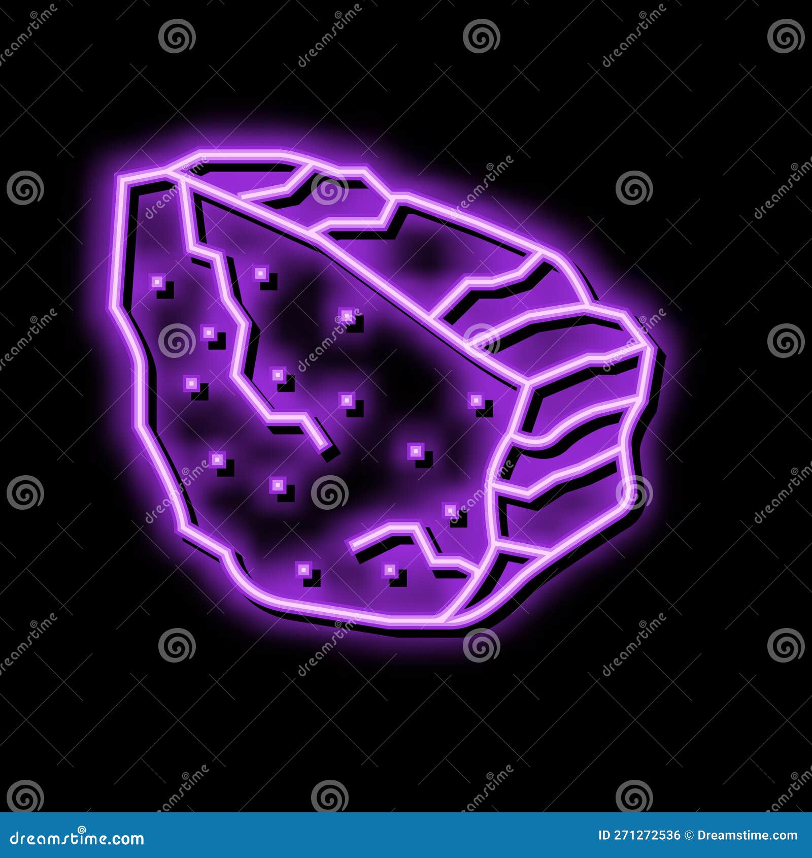 Basalt Stone Rock Neon Glow Icon Illustration Stock Vector ...