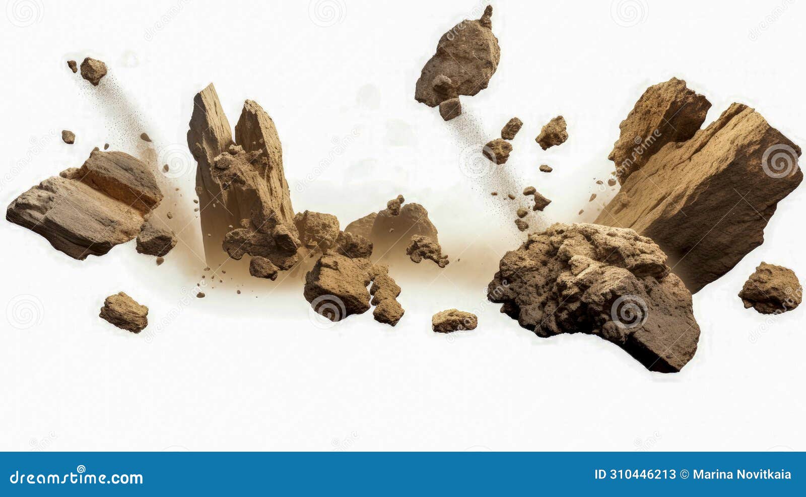 Basalt Stones on Gray Gradient Background. Creative Concept of Floating ...