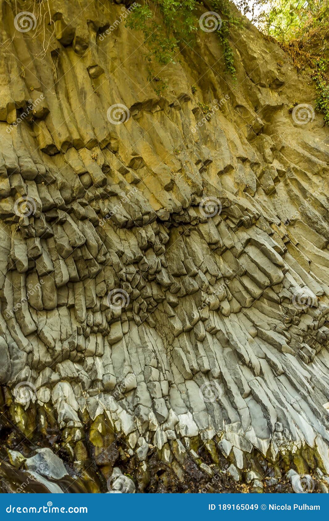 The Basalt Volcanic Columns on the Side of the Alcantara Gorge, Sicily ...