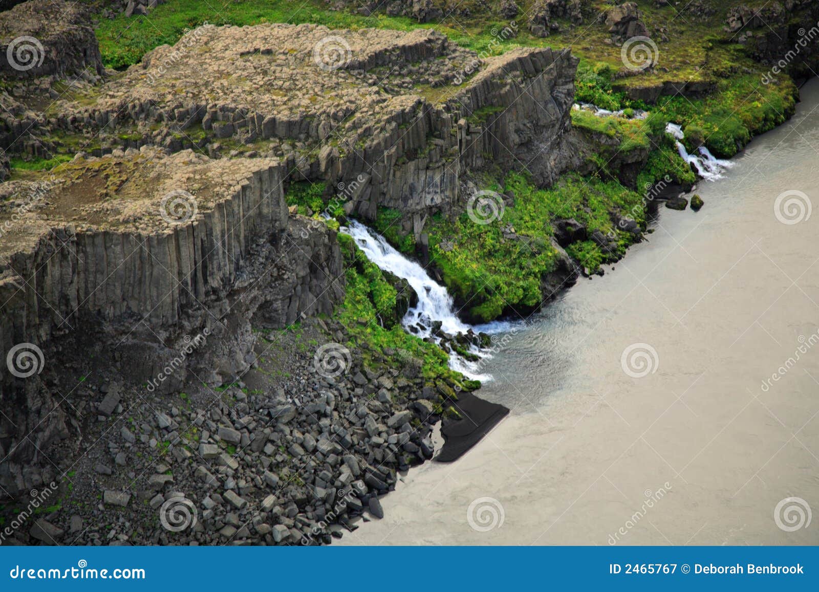 Basalt waterfall stock image. Image of fjollum, hexagonal - 2465767