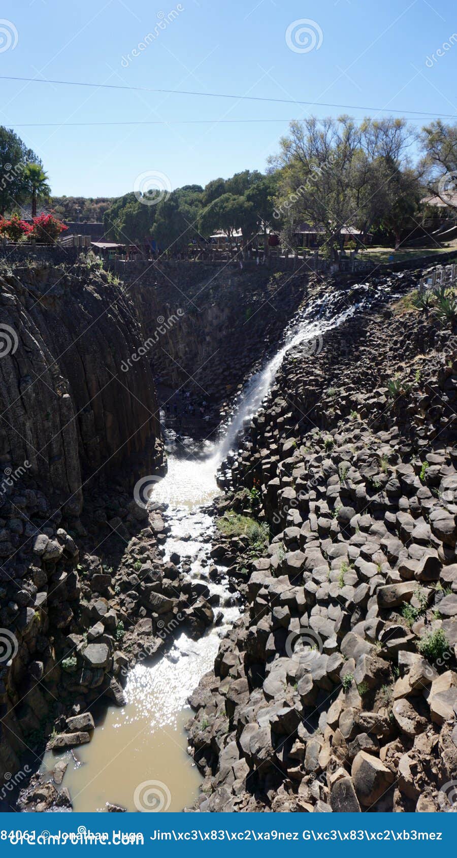 Basaltic Prisms Rock Formation Stock Image - Image of waterfall, huasca ...