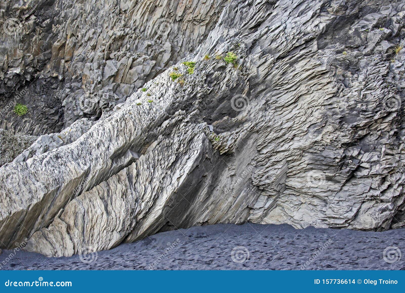 Basaltic Rock Structure on a Black Beach in Iceland Stock Photo - Image ...