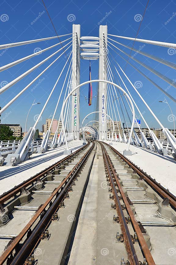 The Basarab Suspension Bridge, Bucharest Editorial Stock Photo - Image ...
