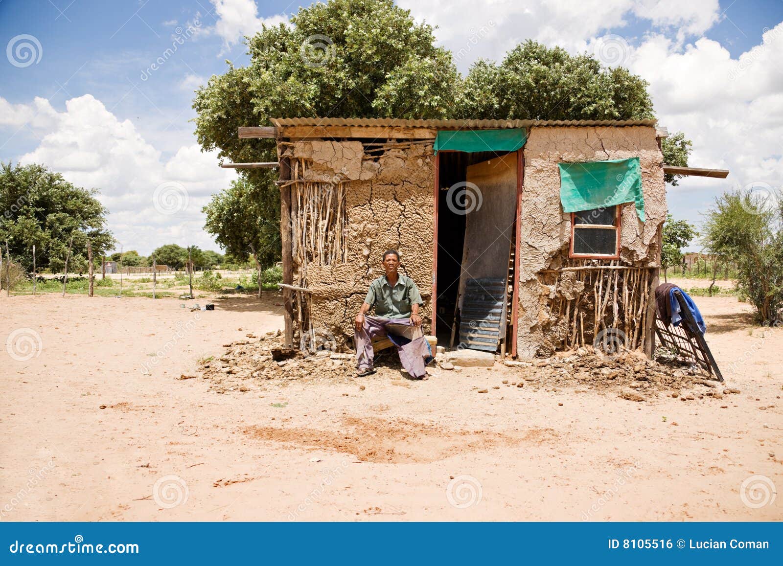 Basarwa man stock photo. Image of kalahari, poor, charity - 8105516