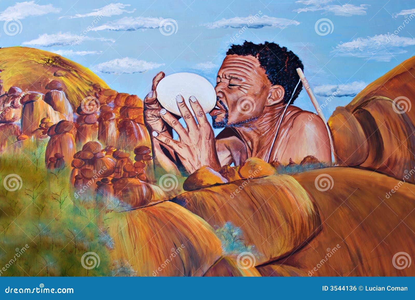 Basarwa van de Bosjesman stock foto. Image of struisvogel - 3544136