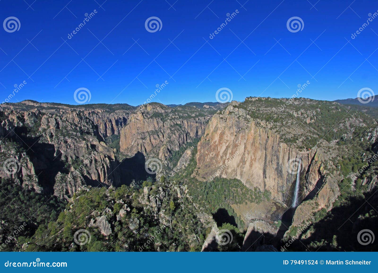 Basaseachic Waterfall Panoramic View Stock Photo - Image of destination ...