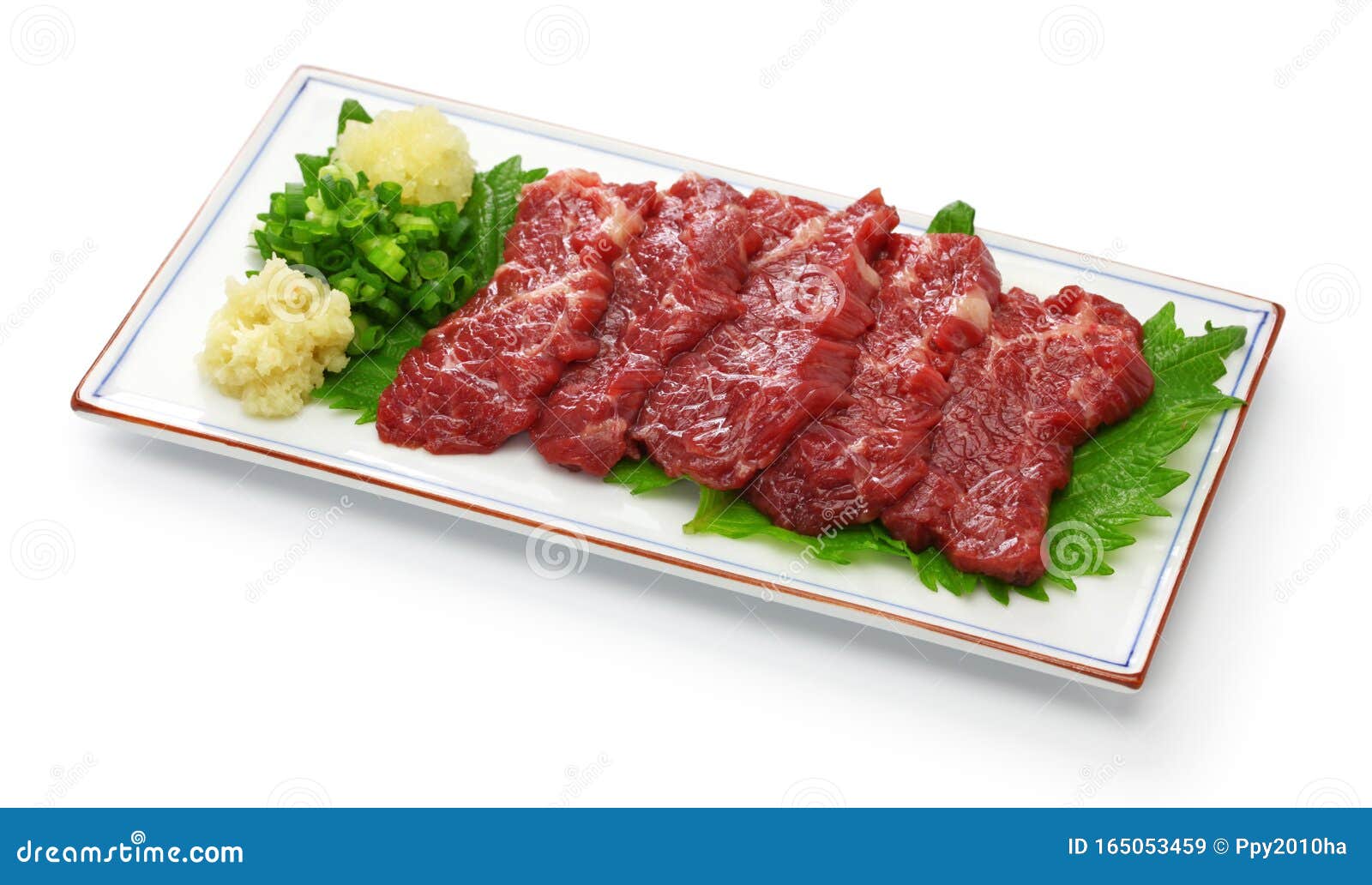 Basashi, japanese cuisine stock image. Image of horsemeat - 165053459