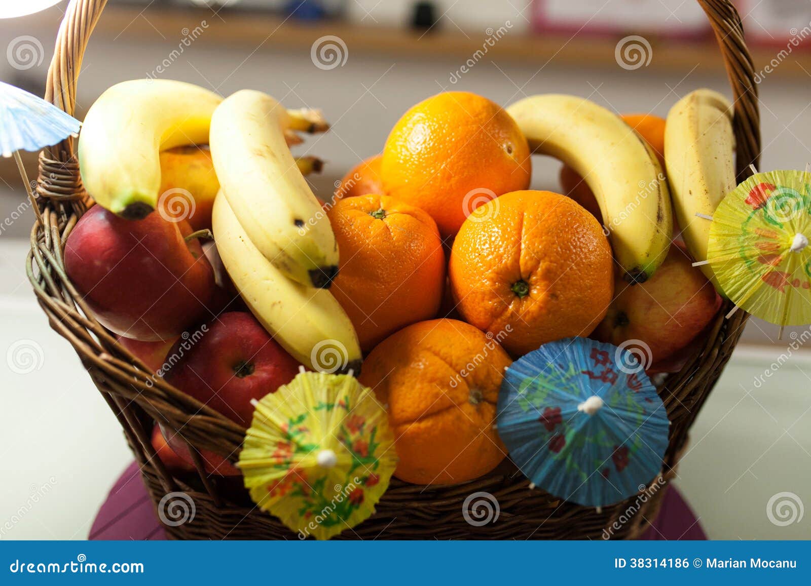 Bascket with fruits stock photo. Image of bananas, antioxidant - 38314186