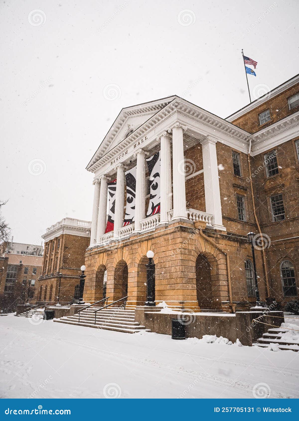 Bascom Hall of the University of Wisconsin Madison Building on a Cold ...