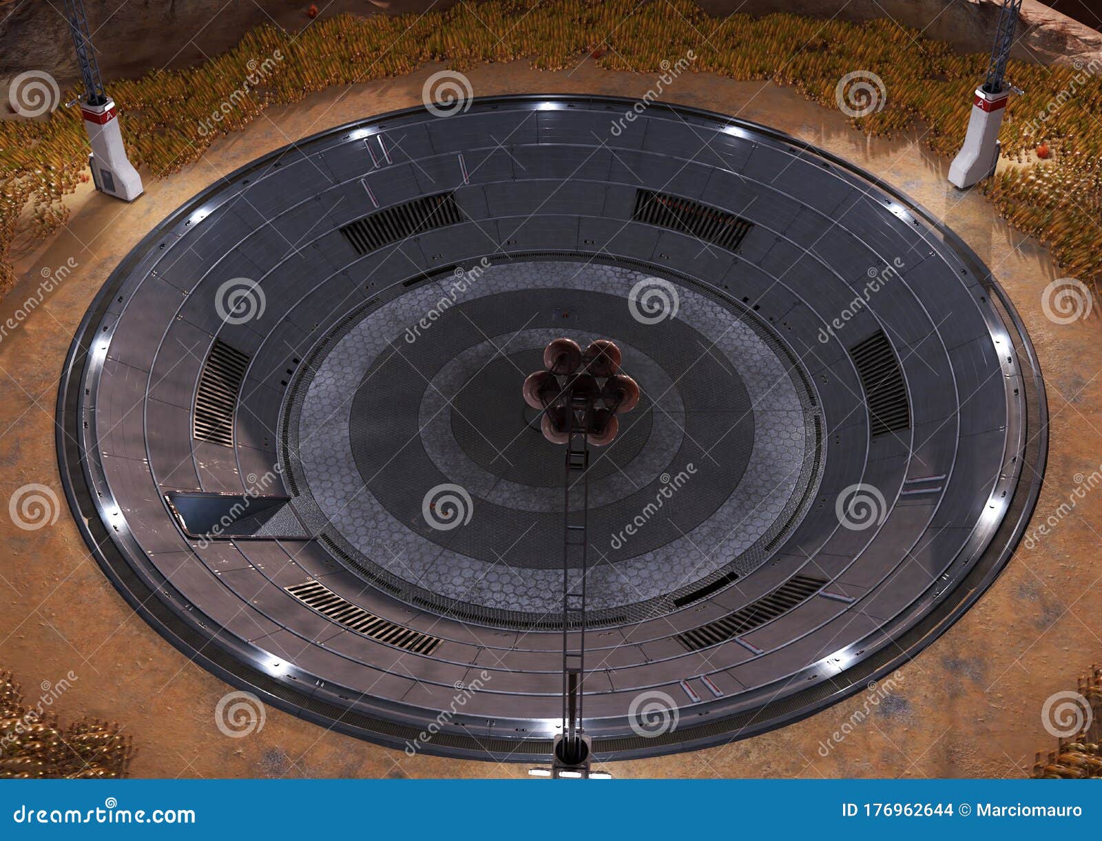 Base in Another Planet Rocket Launch Base Stock Illustration ...