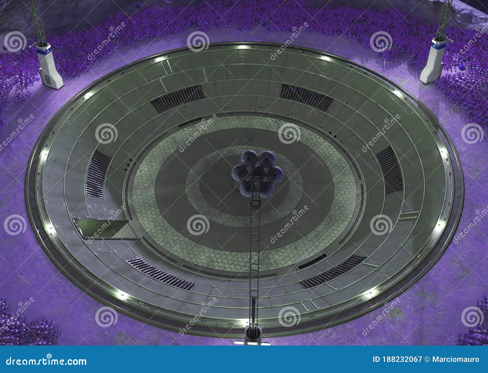 Base in Another Planet Rocket Launch Base Stock Illustration ...