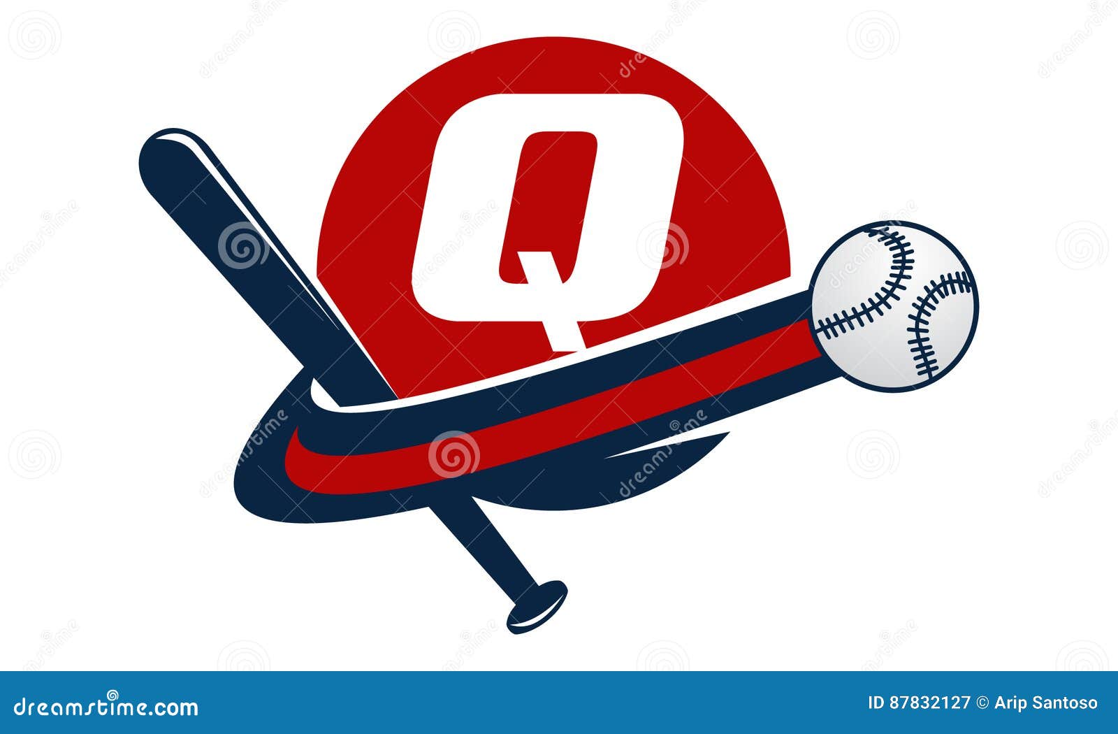 Base Ball Letter Q stock vector. Illustration of academy - 87832127