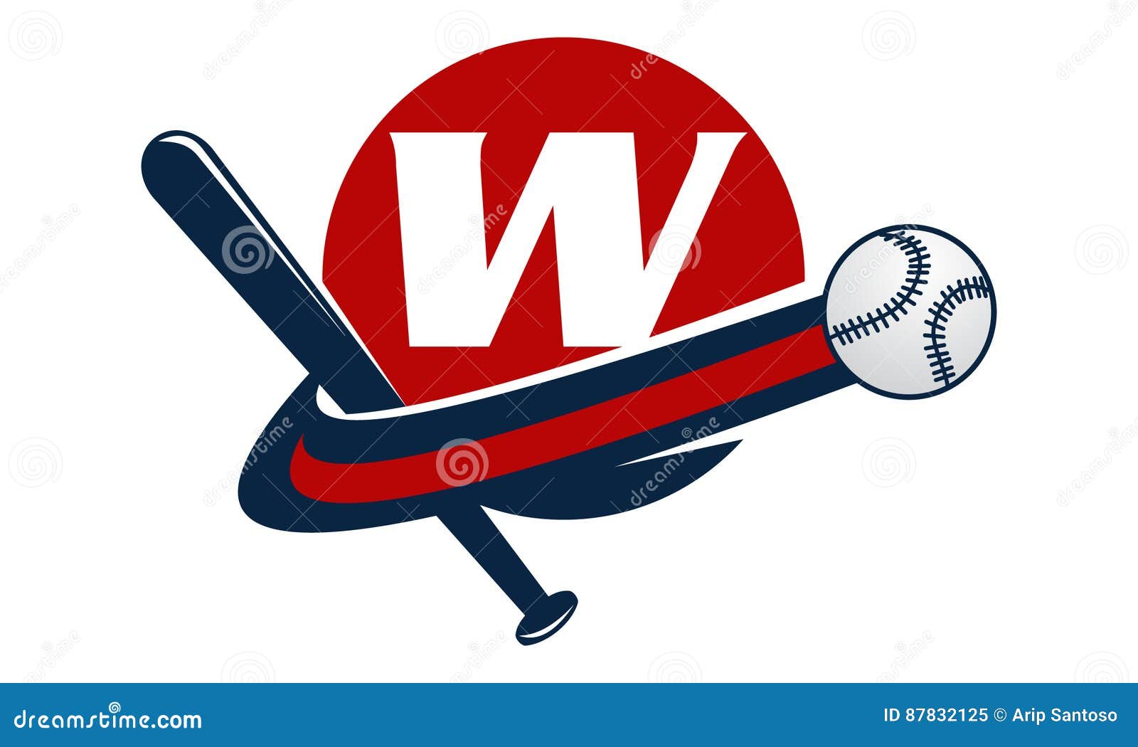 Base Ball Letter W stock vector. Illustration of forward - 87832125