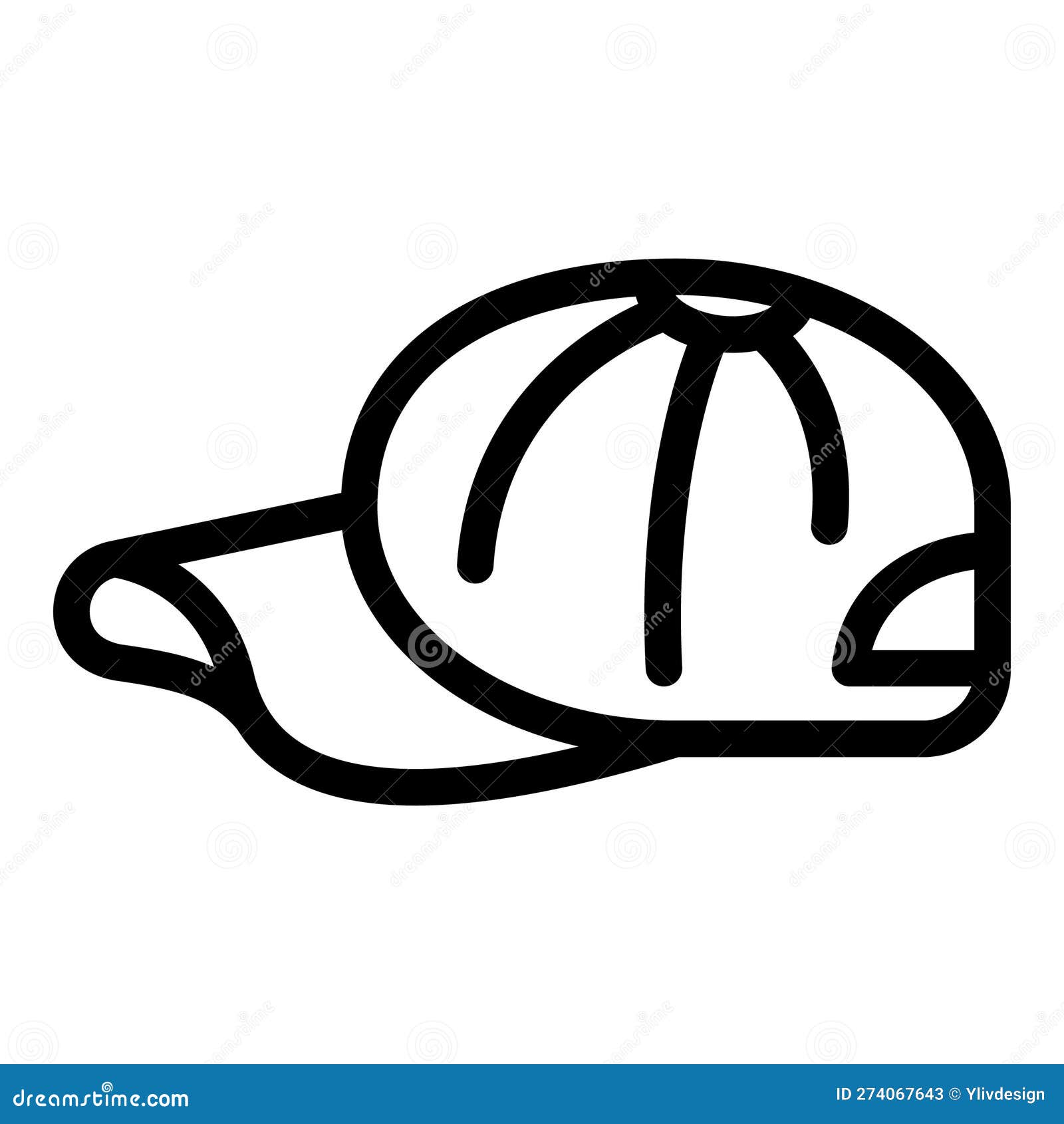 Base Cap Icon Outline Vector. Baseball Hat Stock Vector - Illustration ...