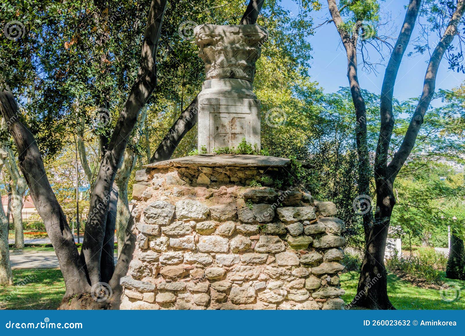 Base and Capstone of Roman Column Stock Photo - Image of medieval ...