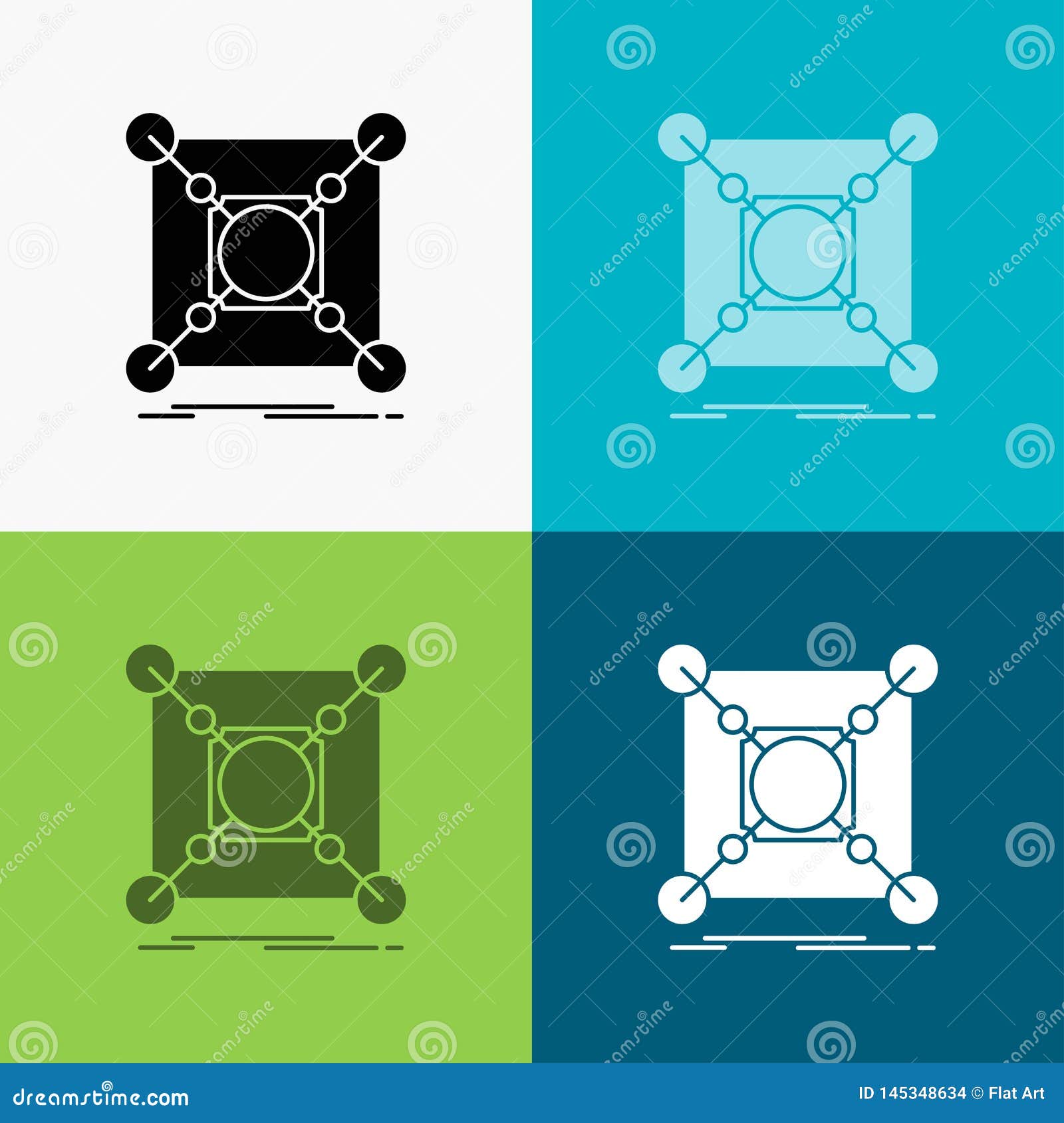 Base, Center, Connection, Data, Hub Icon Over Various Background. Glyph ...