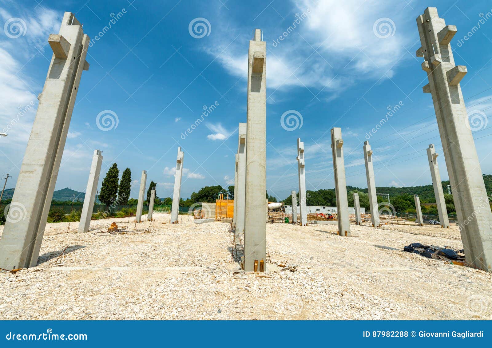 Base of Construction Building in Working Site Stock Photo - Image of ...