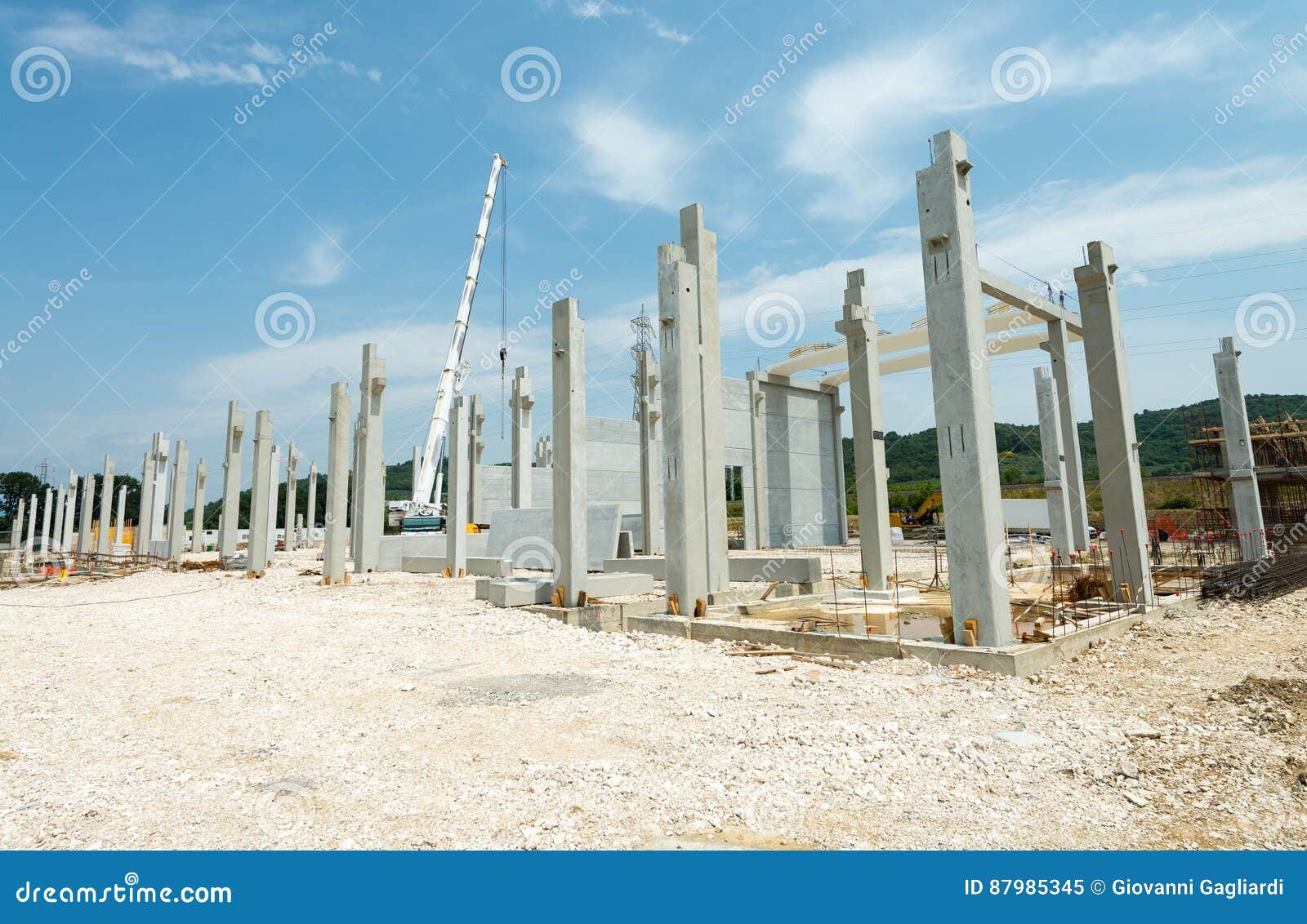 Base of Construction Building in Working Site Stock Image - Image of ...