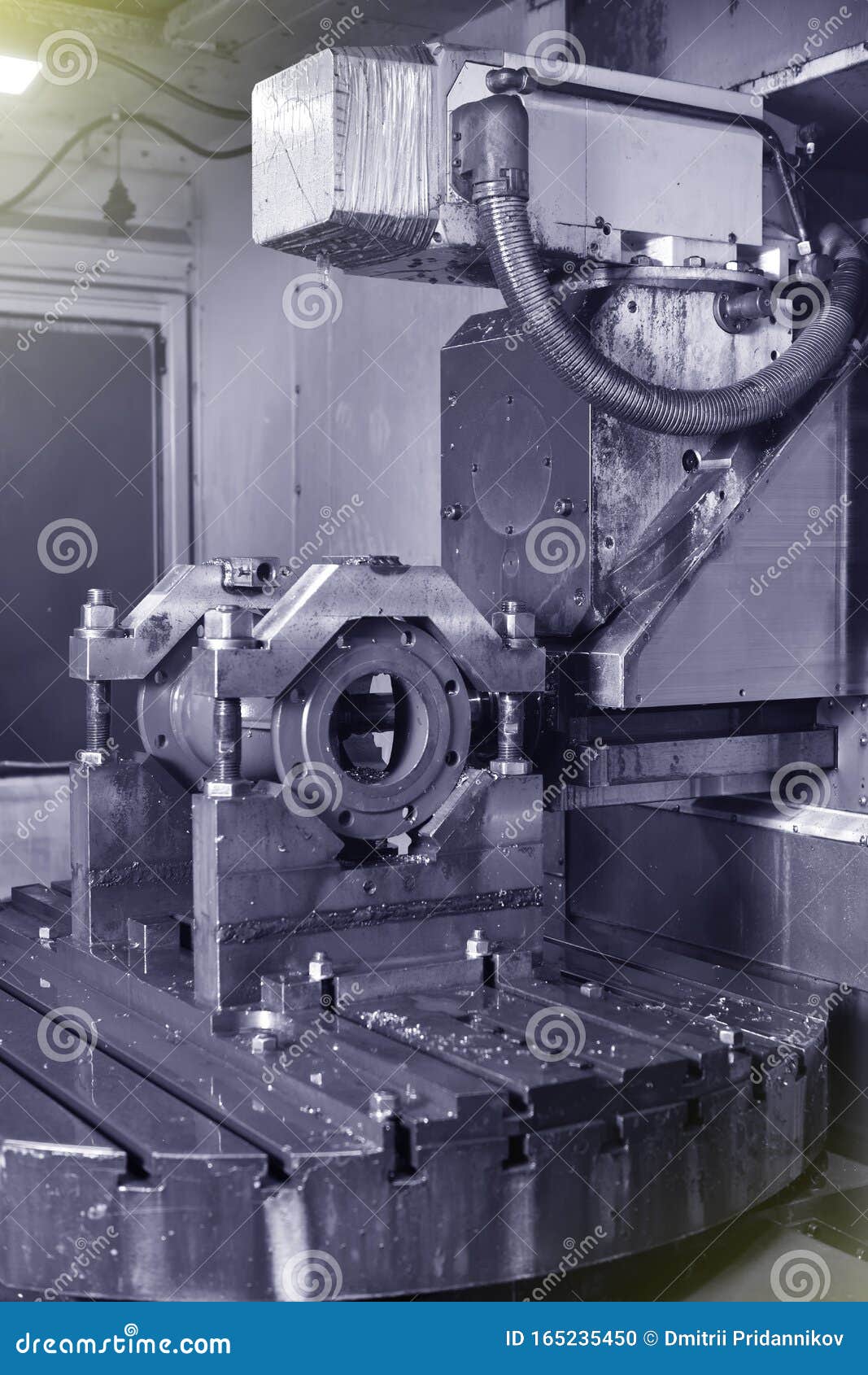 The Body for Creating the Valve is Installed on the Table of the CNC ...