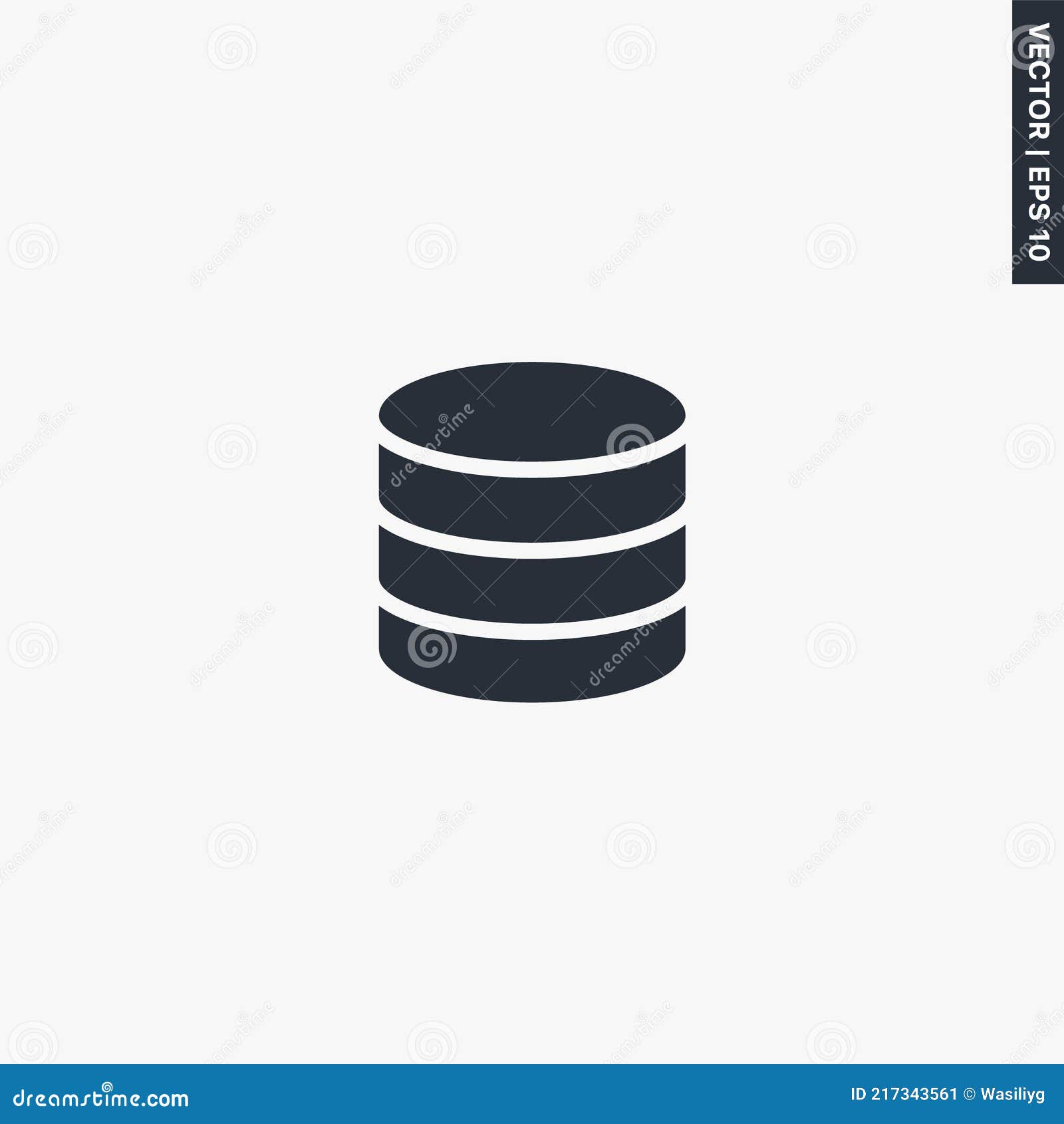 Base De Datos Premium Quality Flat Icon Ilustración del Vector ...