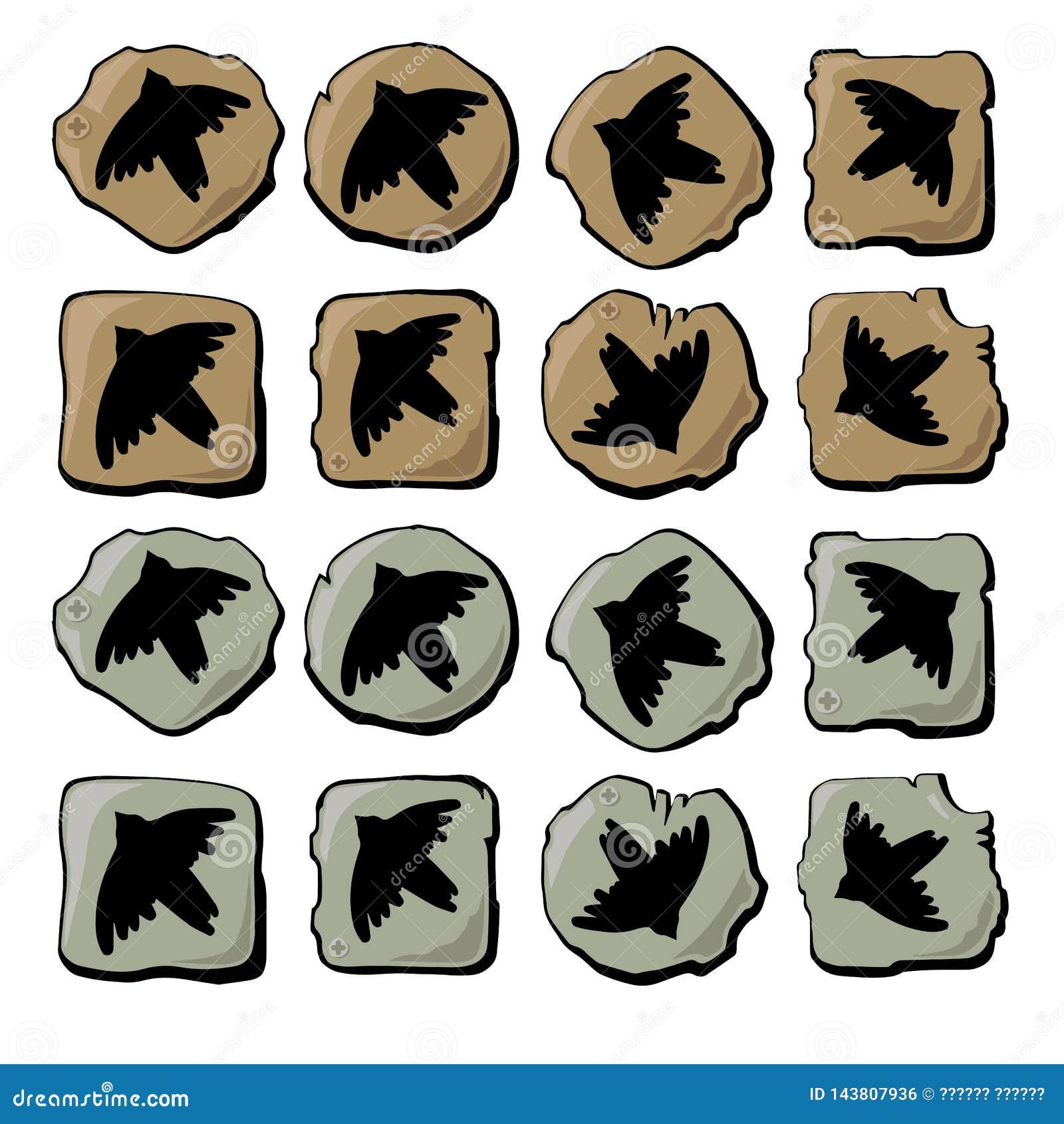 Icons silhouettes of birds stock vector. Illustration of natural ...