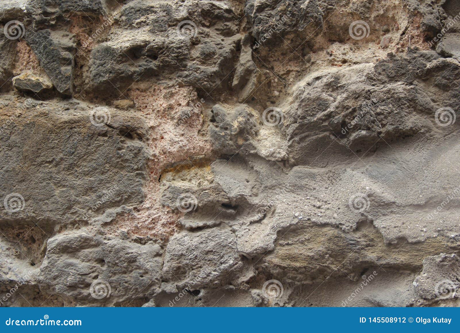 Cemented Gray Masonry with Falling Plaster. Stock Photo - Image of ...