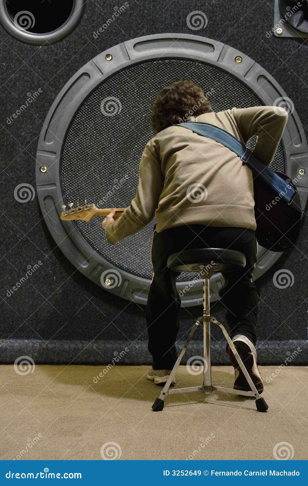 Base Guitar fanatic. stock image. Image of deaf, exaggerated - 3252649