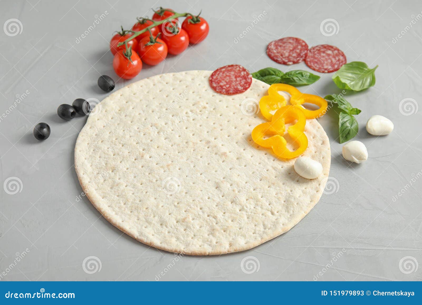 Base and Ingredients for Pizza Stock Image - Image of olives, homemade ...