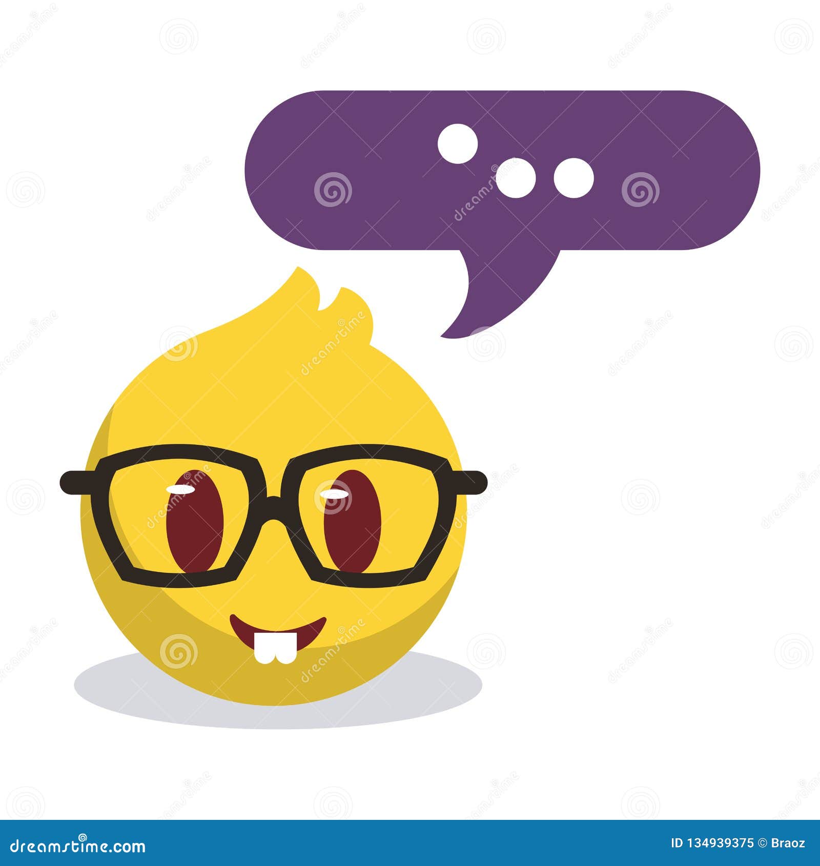 Intellectual Emoji Face, Writing Message Stock Vector - Illustration of ...