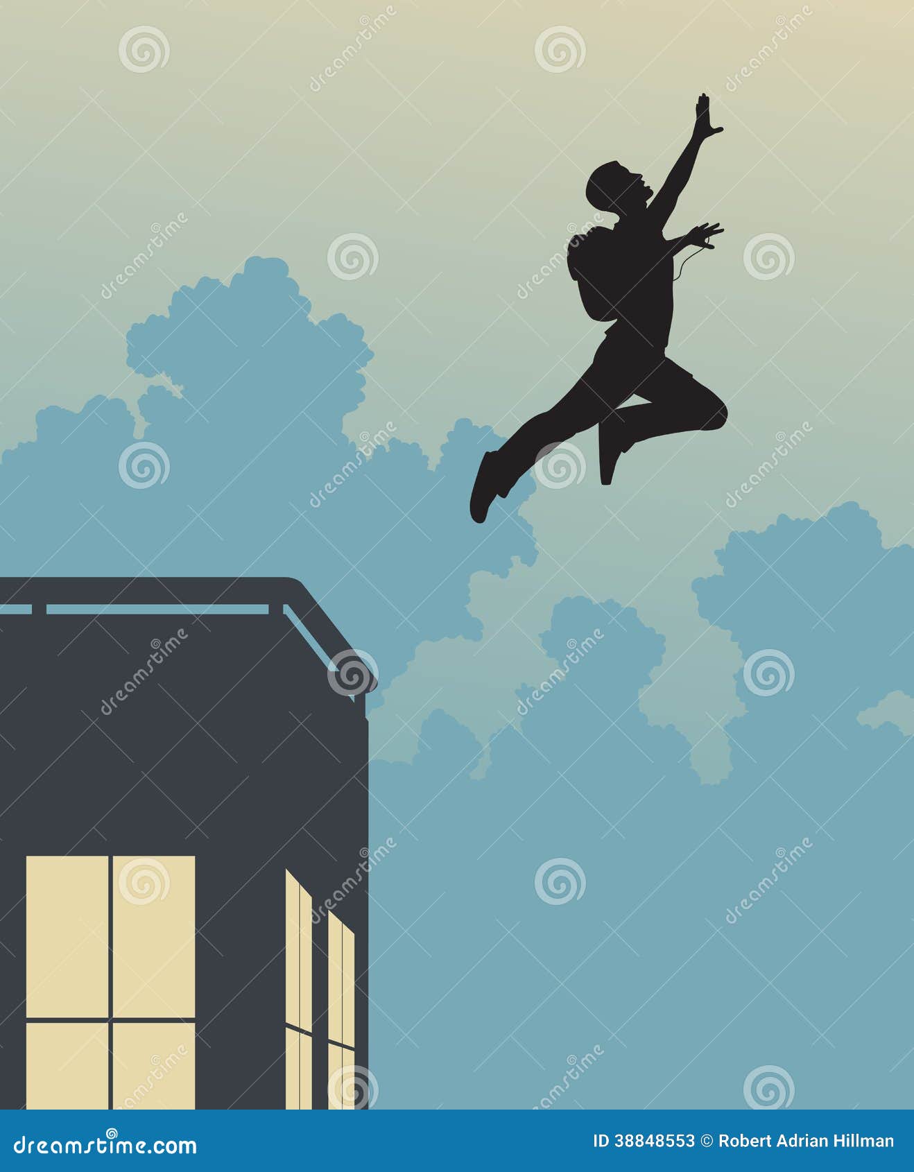 Base jump stock vector. Illustration of roof, leap, towerblock - 38848553
