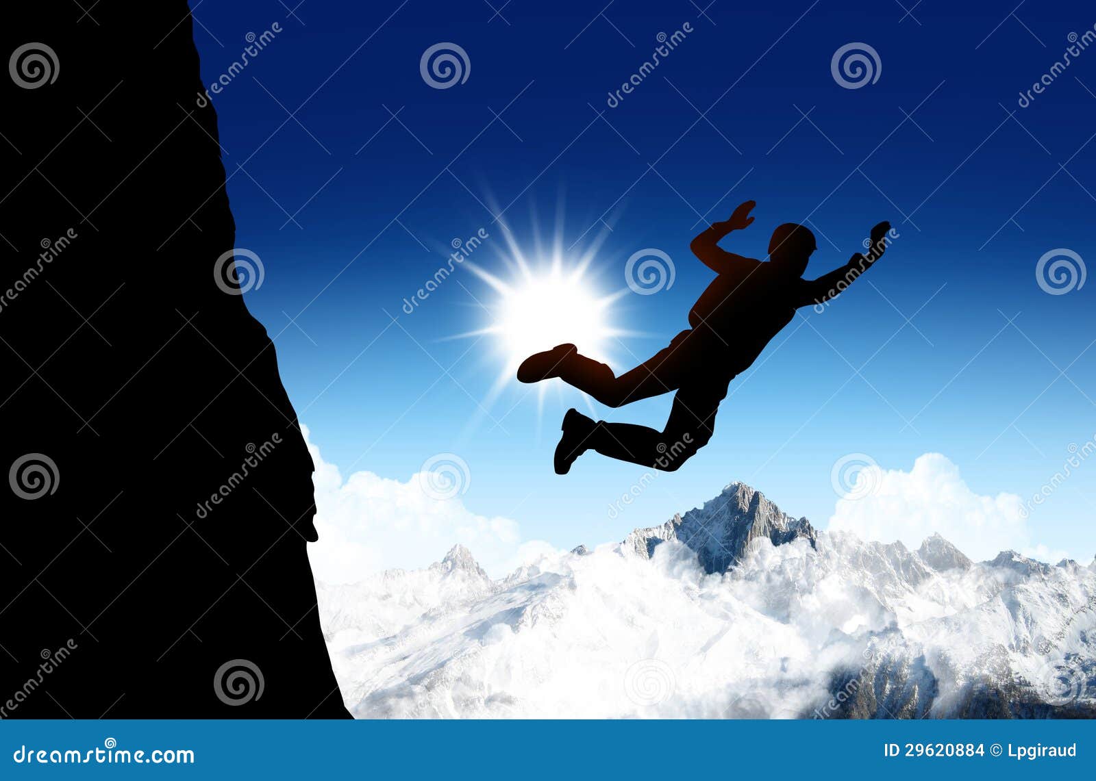 Base jump and sky stock illustration. Illustration of mountain - 29620884