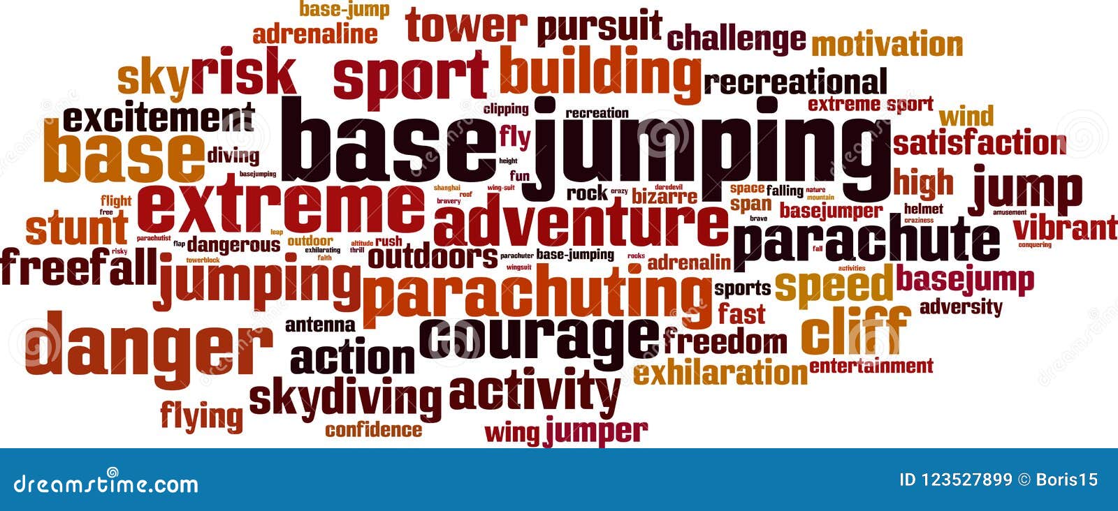 BASE jumping word cloud stock vector. Illustration of danger - 123527899